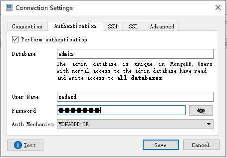 robo3t连接时报错:network error while attemping to run command 'getnonce' on host 'localhost:27017 ...