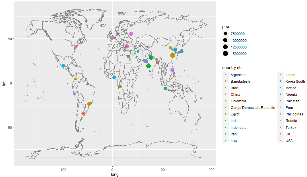 R语言：数据地图_r语言下载世界轮廓图-CSDN博客