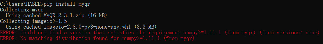 python myqr模块安装错误，请问怎么解决_安装myqr出错 read time out-CSDN博客