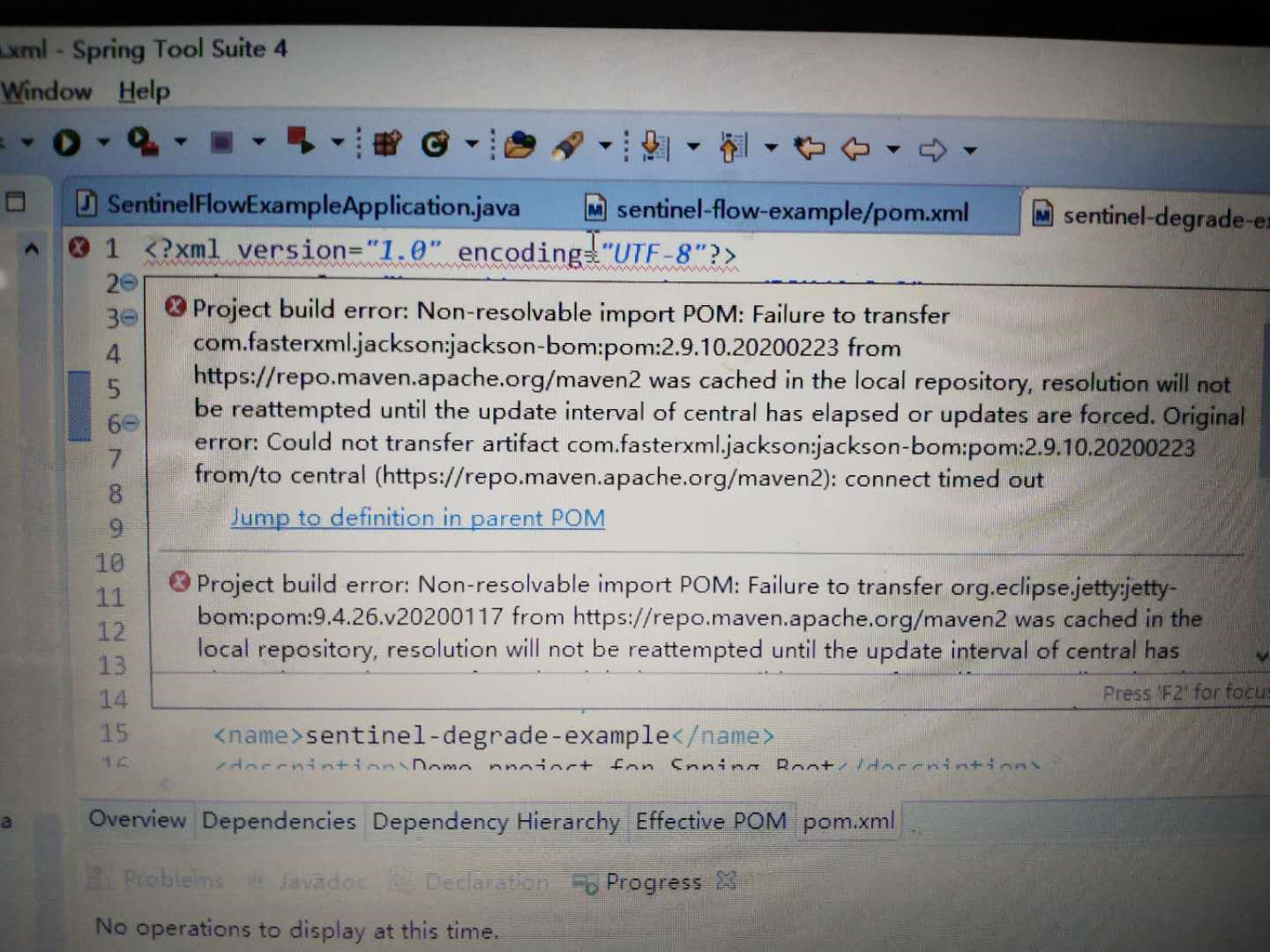 解决pom文件报错：Project build error: Non-resolvable import POM: Failure to transfer-CSDN博客