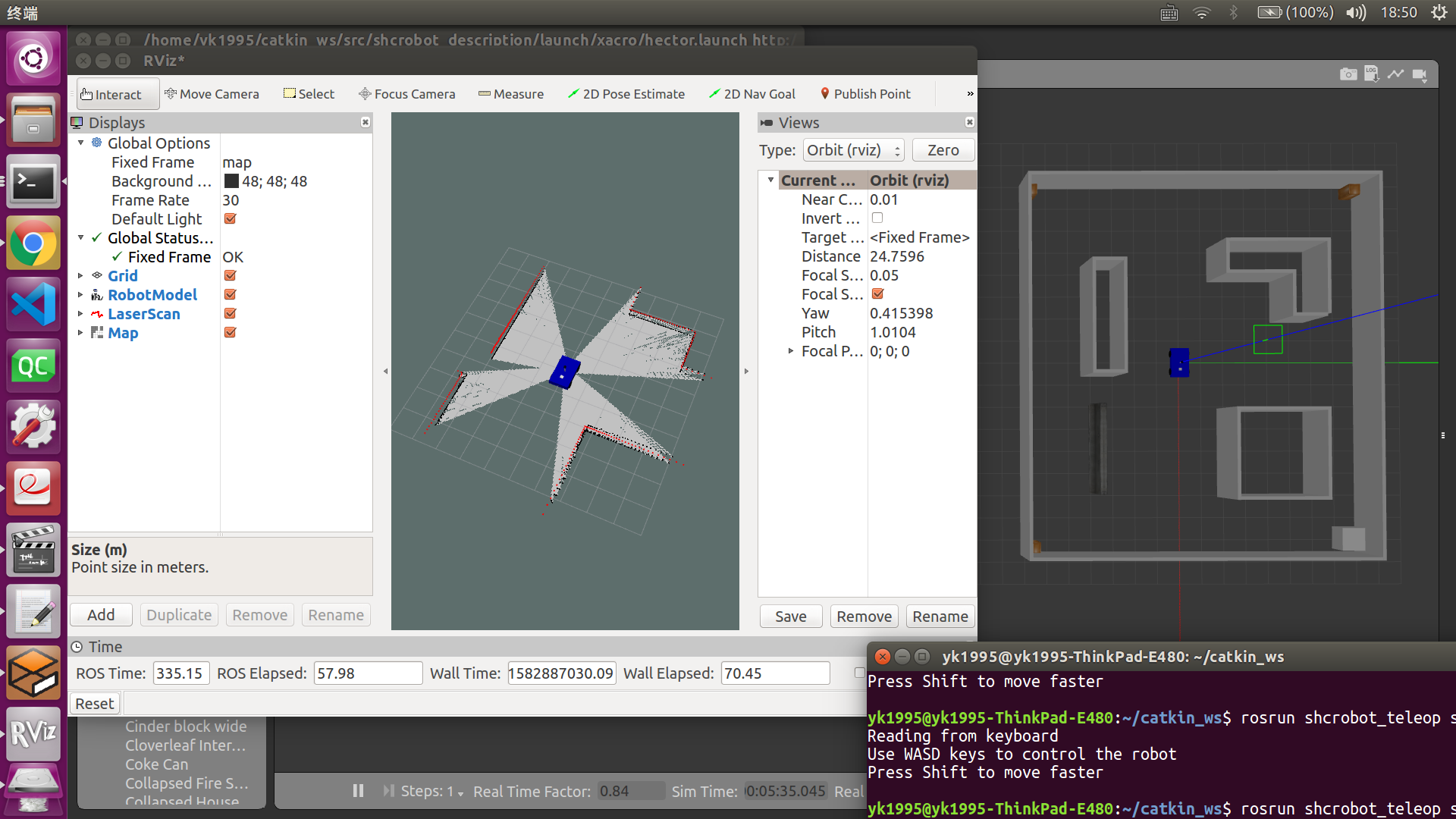 ROS自学实践(7)：ROS进行激光SLAM建图——hector_slam_gazebo四足机器人激光hector算法slam建图-CSDN博客