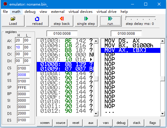 8086汇编复习2 - 使用emu8086_emu8086除法运算-CSDN博客