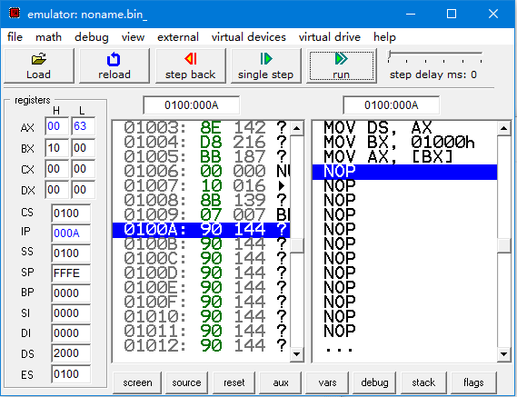 8086汇编复习2 - 使用emu8086_emu8086除法运算-CSDN博客