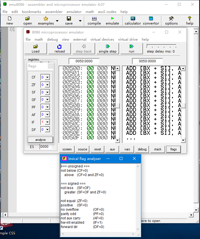 8086汇编复习3 - 标志寄存器 - 使用emu8086_标志寄存器的变化怎么看出来-CSDN博客