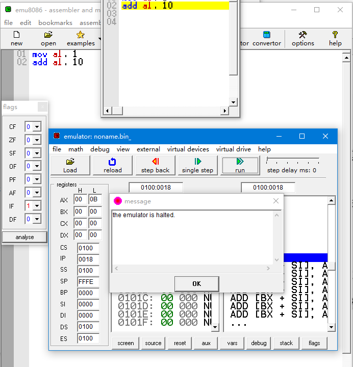 8086汇编复习3 - 标志寄存器 - 使用emu8086_标志寄存器的变化怎么看出来-CSDN博客