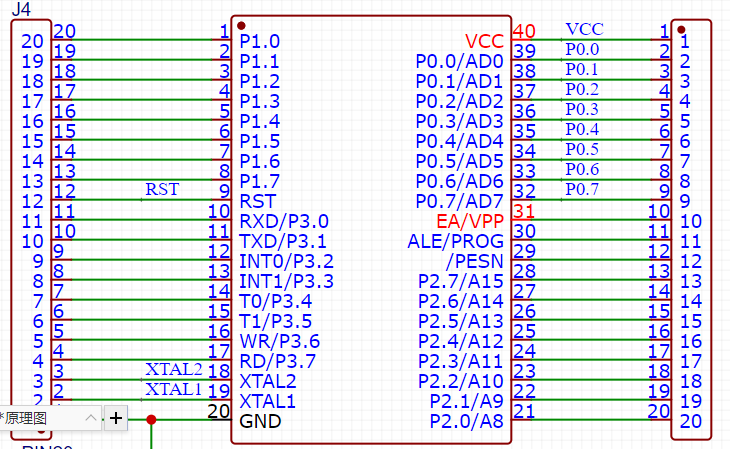 Easy Eda 学习笔记01 Stc89c51单片机最小系统（8位单片机） 画出 Stc89c51 单片机不同封装 Pdip 40 封装、lqfp 44 封装 的最小应用系统原 Csdn博客