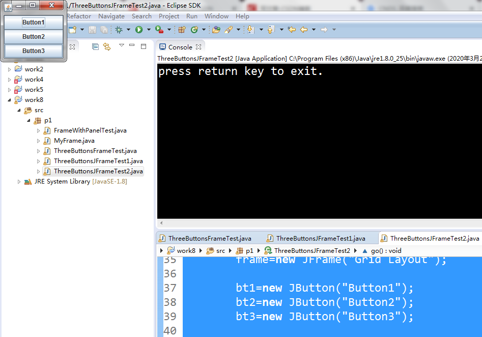 GridLayout将布局管理器设置为三行一列_java_hello chen-CSDN博客