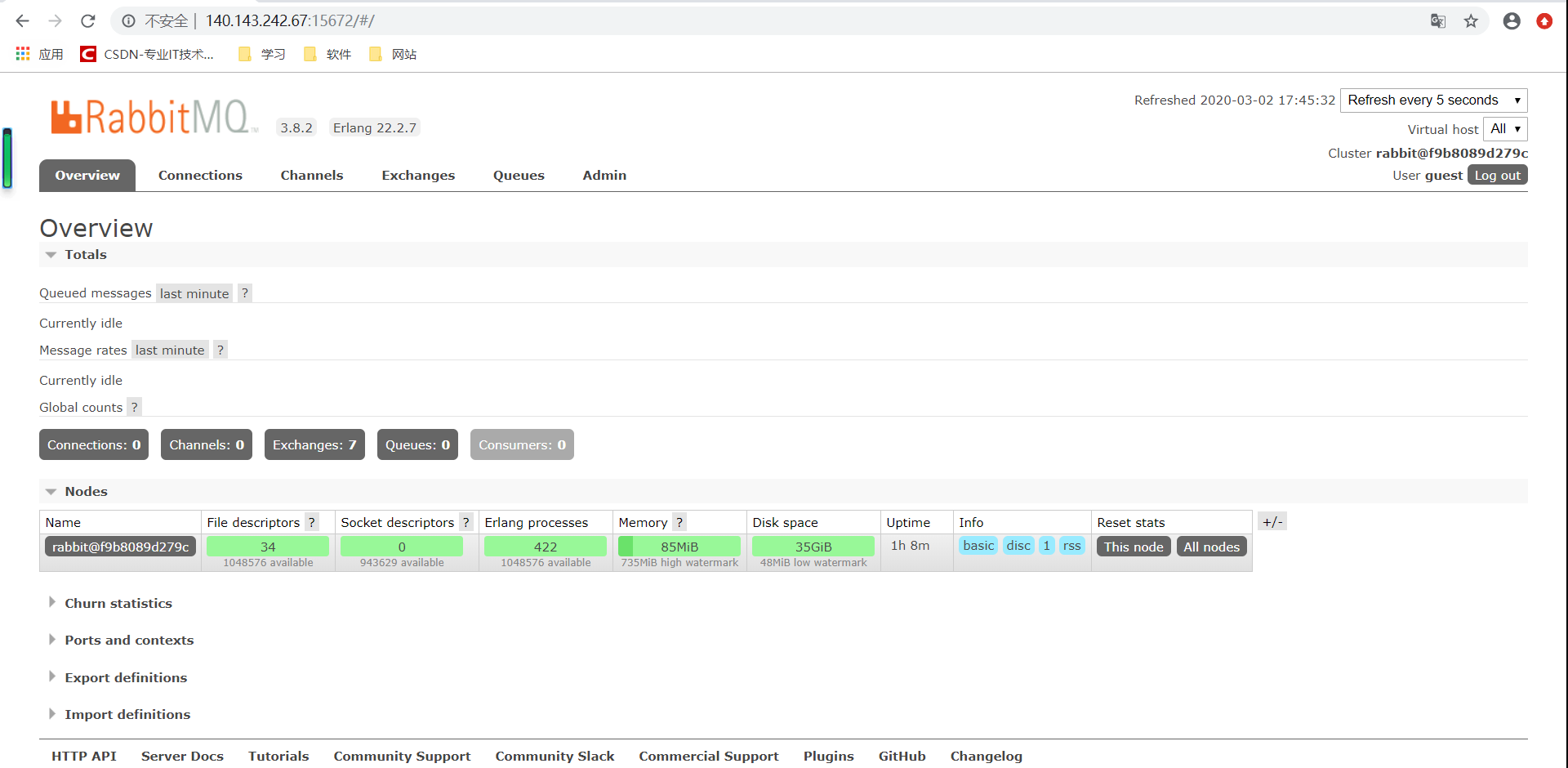 RabbitMQ startup error: docker: Error response from daemon: driver failed programming external ...