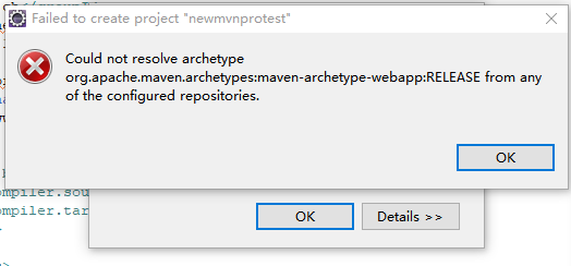 已解决：Eclipse创建Maven项目报“Could not resolve archetype org.apache.maven.archetypes:maven-archetype ...