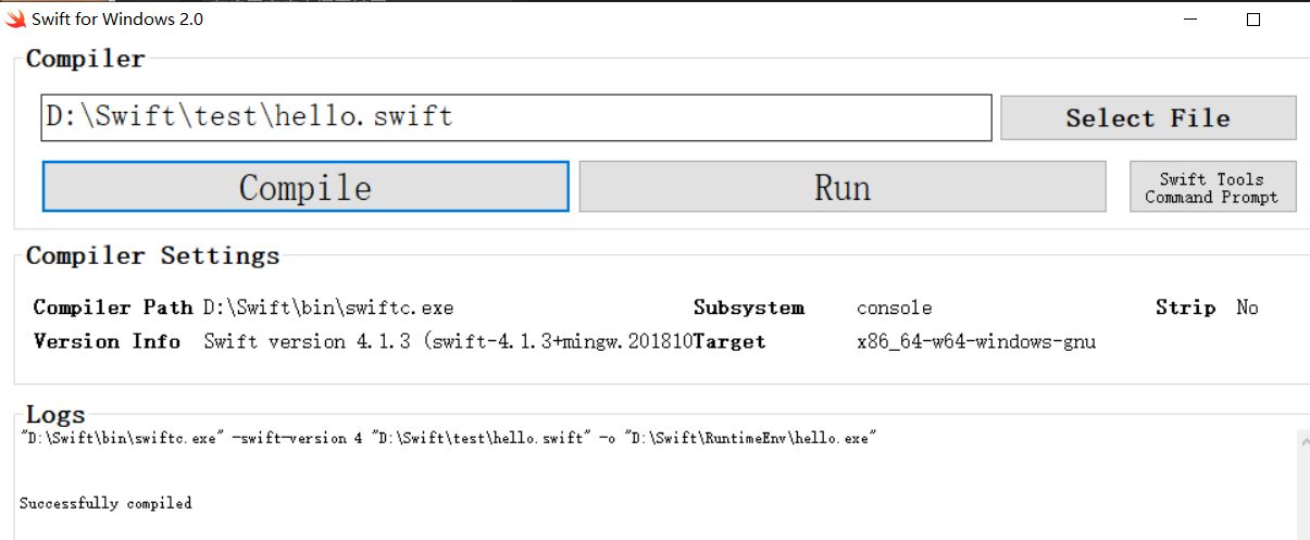 在windows下编写swift程序 Swift For Win Csdn博客