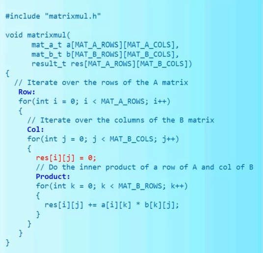HLS nested for loop optimization _ a matrix multiplication, for example ...