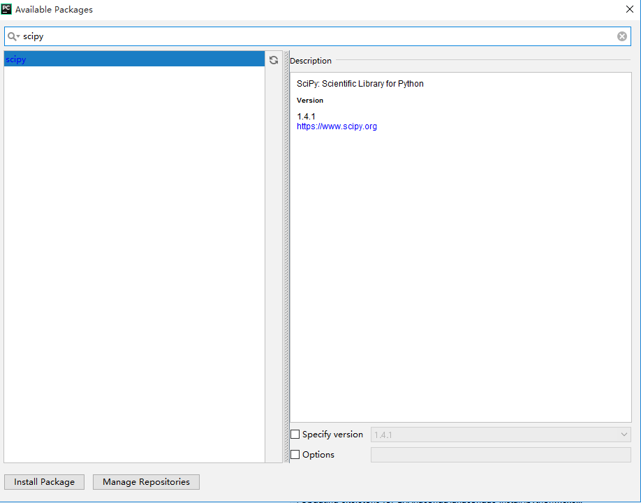 Pycharm导入scipy包_pycharm怎么插入scipy库-CSDN博客