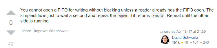 open FIFO for write returns “No such device or address”_failed to open initctl fifo: no such ...