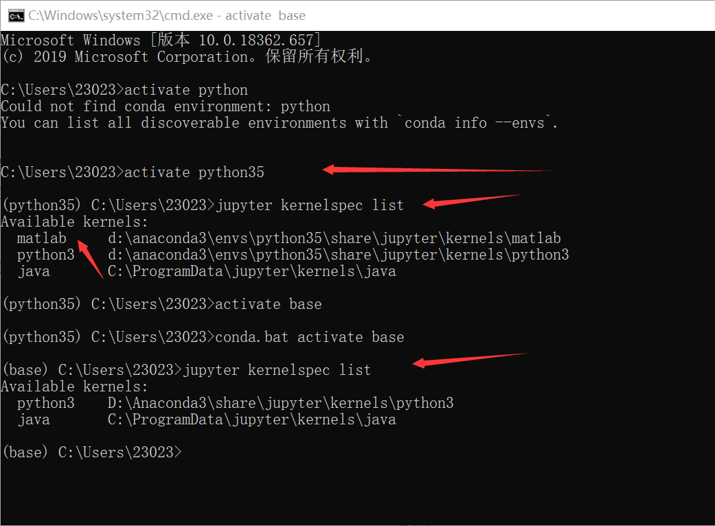 win10下在jupyter notebook里添加matlab支持,解决python3.7不支持问题_安装jupyter notebook内核kernel的matlab版本 建立一个环境 ...