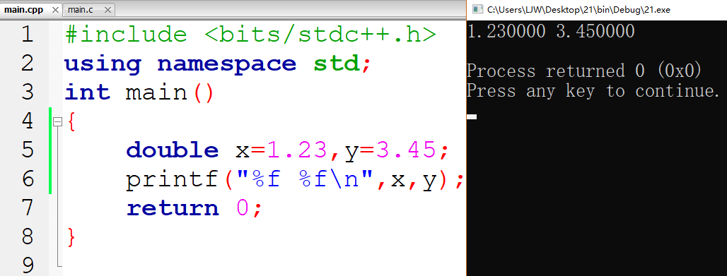 C++玄学问题 关于printf输出double类型显示0.000000的原因_c++ printf double-CSDN博客