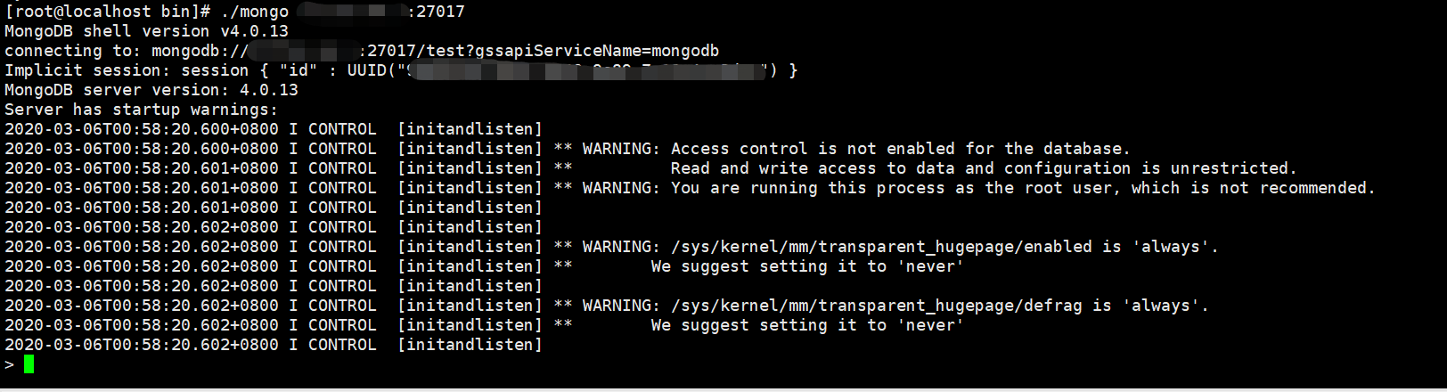 Linux安装mongodb后使用 ./mongo 连接失败_mongodb启动成功 进入mongoshell失败-CSDN博客