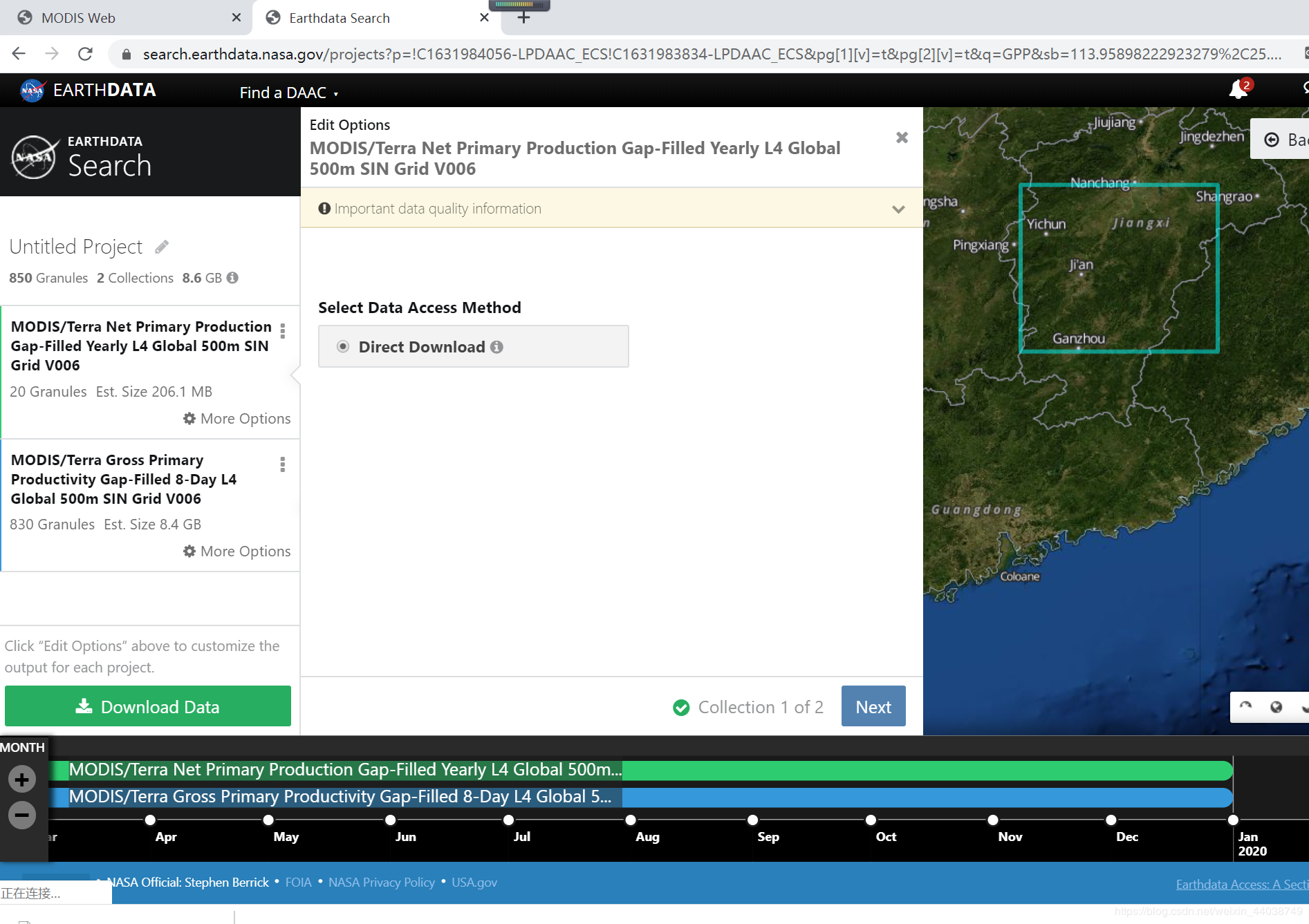 最新版NASA官方网站数据下载流程——以MODIS数据演示为例_nasa官方中文网站下载-CSDN博客
