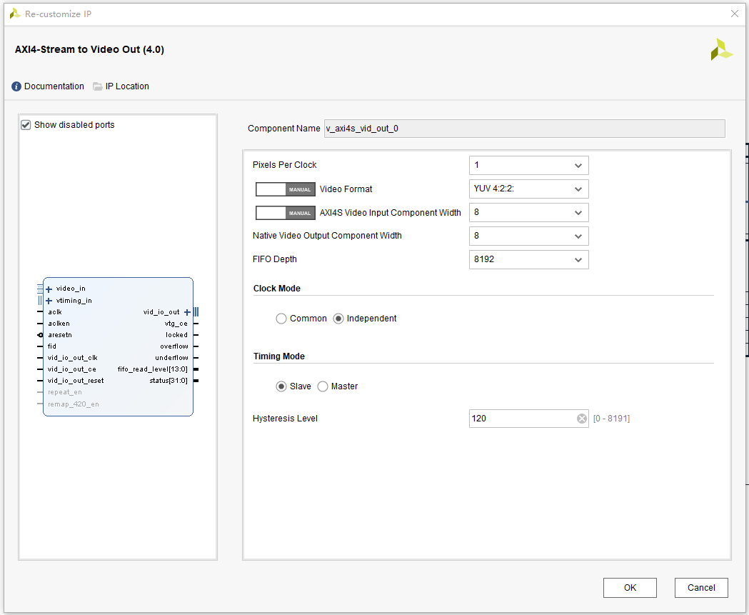 Bridge from "Video In to AXI4-stream" to "AXI4-stream to Video Out ...