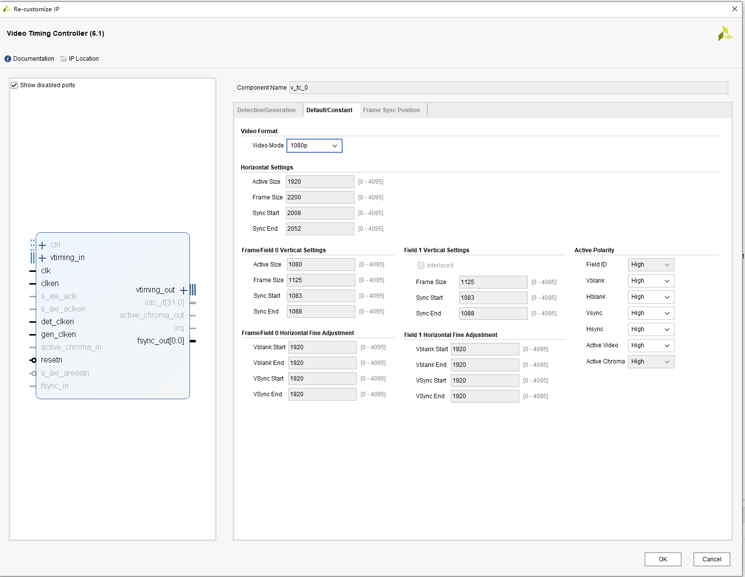Bridge from "Video In to AXI4-stream" to "AXI4-stream to Video Out ...