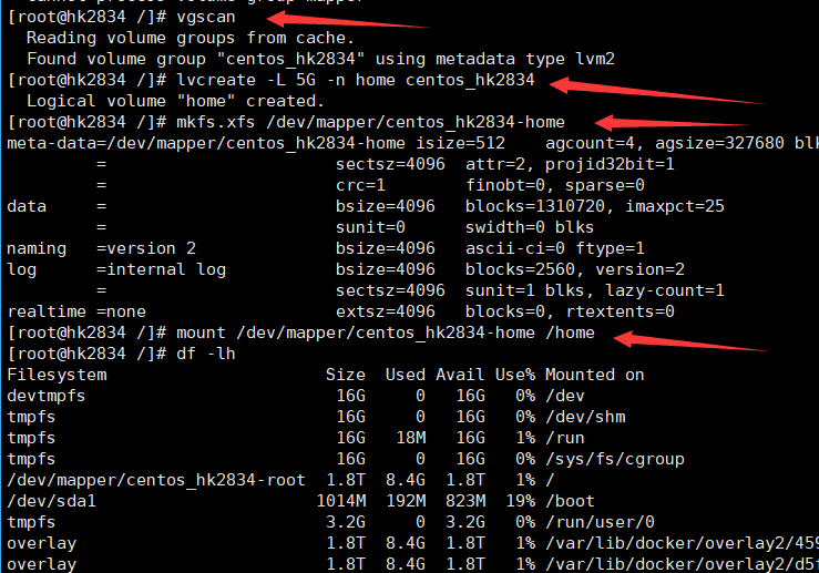 Linux CentOs 系统 xfs格式的home目录分配空间给 root目录_home目录用什么格式-CSDN博客