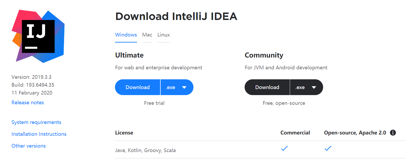 IDEA系列：最新IntelliJ IDEA下载地址（社区版和专业版）_intellij idea community edition-CSDN博客