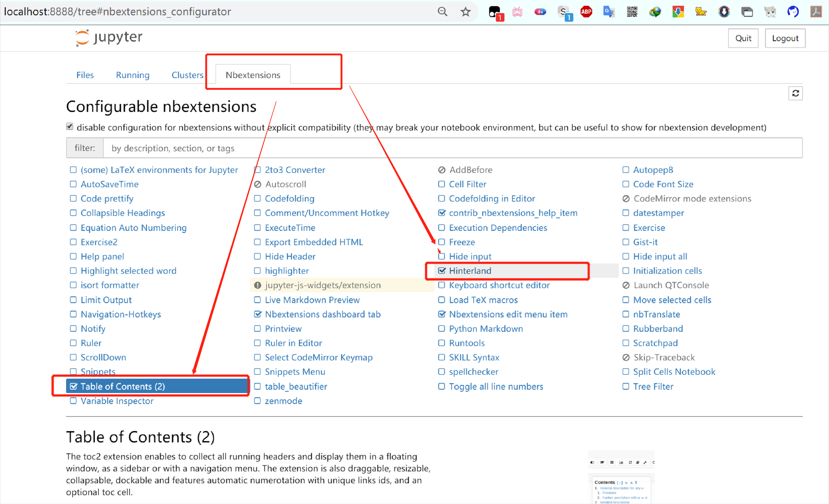 Jupyter Notebook中自动补全代码教程，以及在python中安装jupyter_contrib_nbextensions包出现的问题_jupyter contrib ...