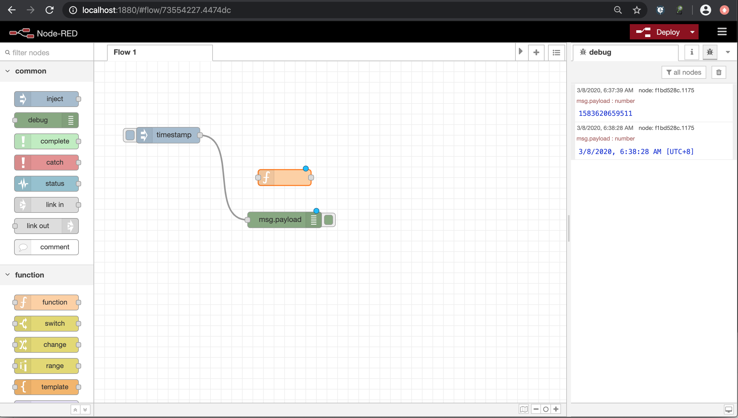 Node-RED使用指南：9:创建示例：Inject&Debug&Function_node red function-CSDN博客