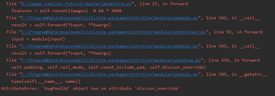 AttributeError: 'AvgPool2d' object has no attribute 'divisor_override'_attributeerror: avgpool ...