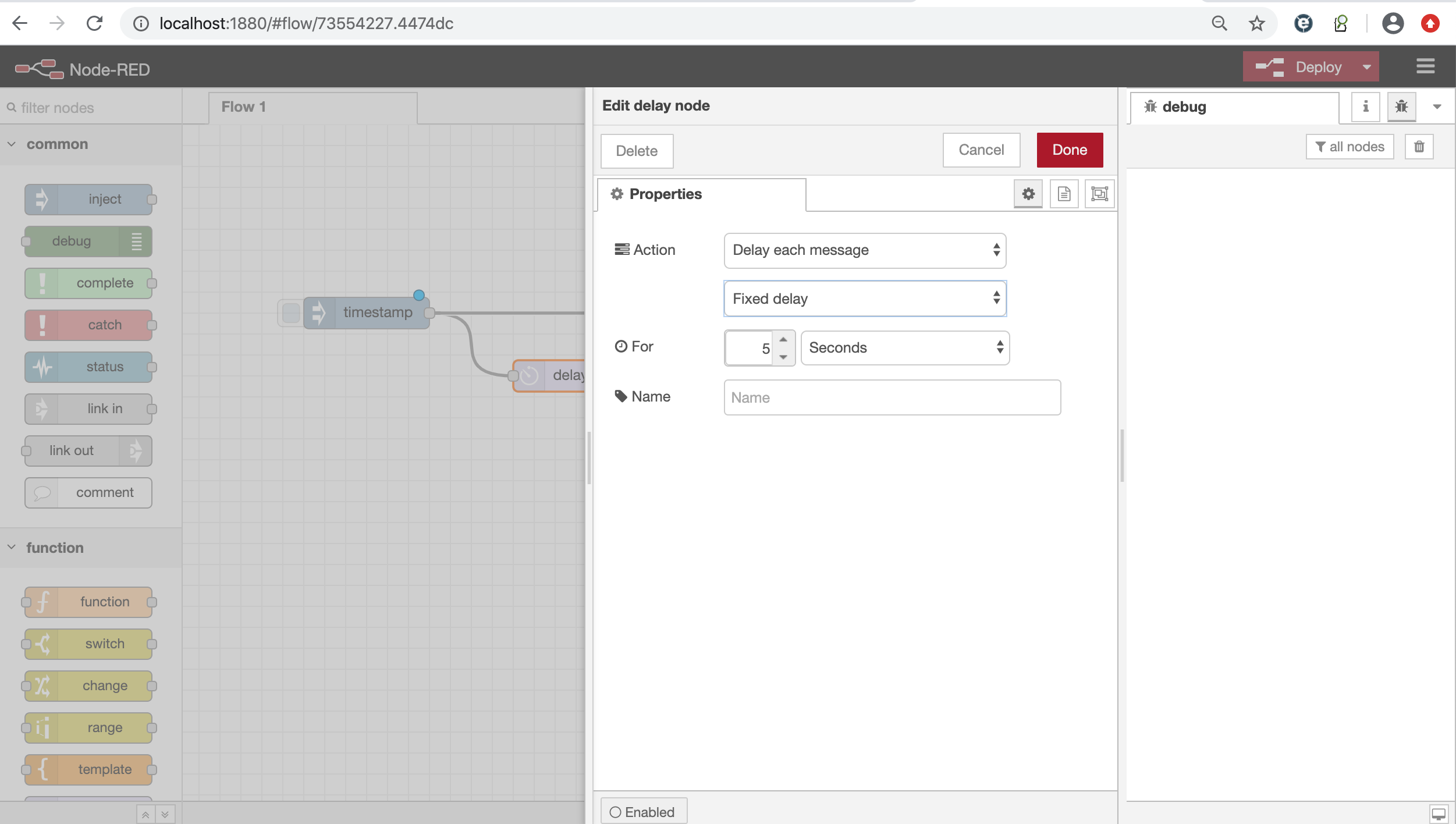 Node-RED user guide: 18: Delay trigger: delay vs trigger - Programmer Sought