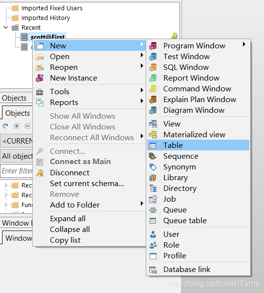 使用plsql工具创建oracle数据库及表 Plsql Recent Csdn博客