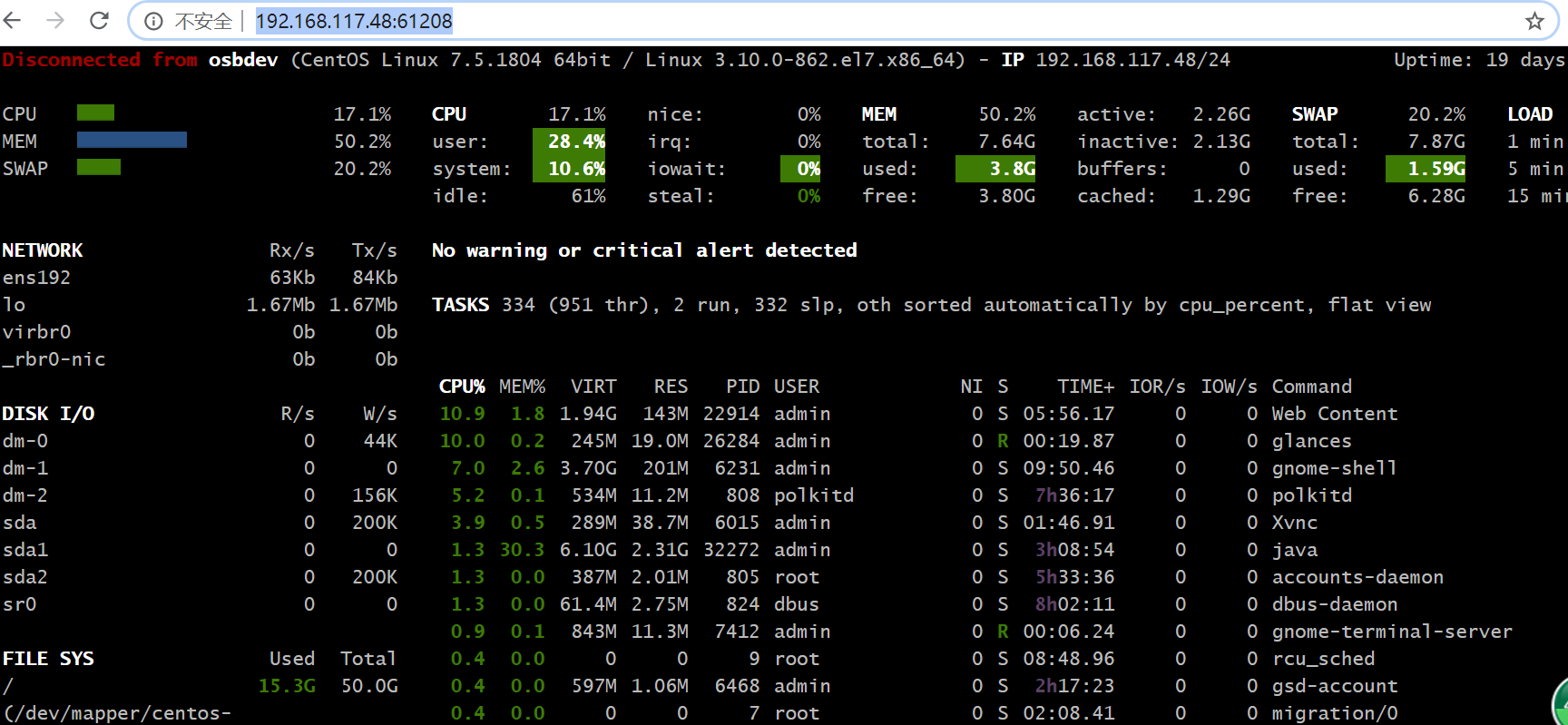 利用glances通过网页展示设备性能使用情况_glances web 无内容-CSDN博客