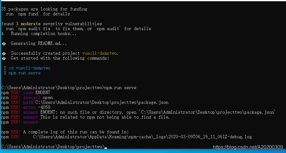 重新打开项目时报错 4058 Npm Err Path Cusersadministratorpc 20171019mnmapackagejsonverbose