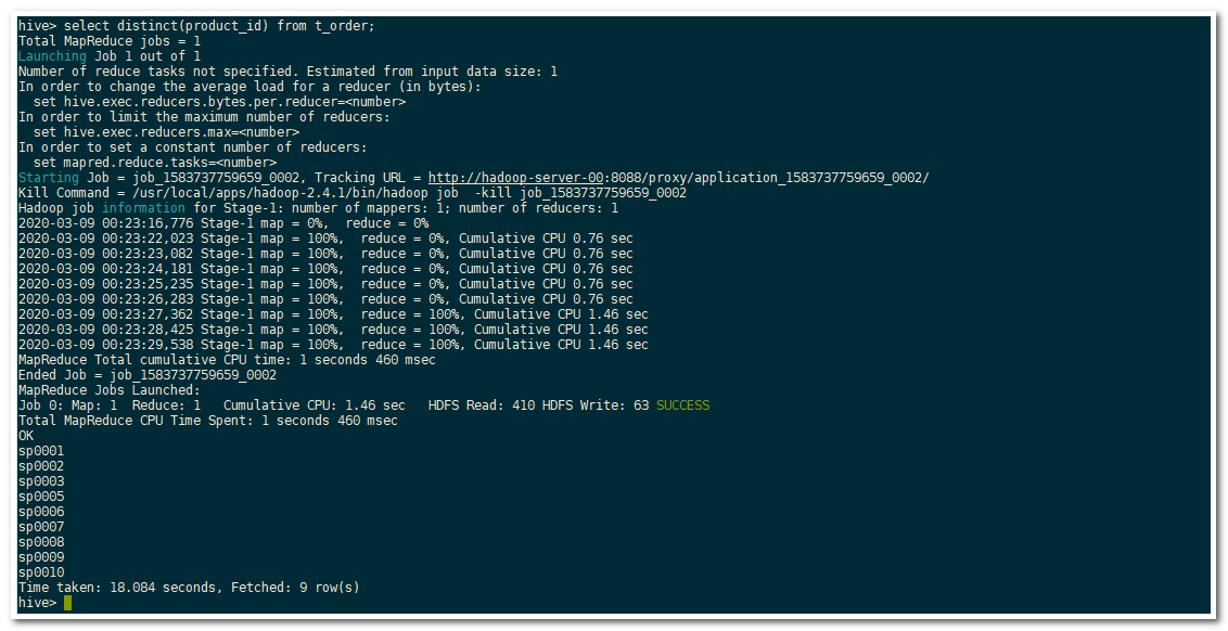 Hadoop Hive 创建表及count/distinct操作（会被翻译成mr程序）_hive count 触发mr-CSDN博客