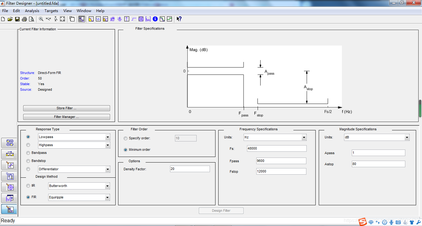 Matlab——fdatool工具箱设计滤波器(1)matlab滤波器工具箱 Csdn博客 2955
