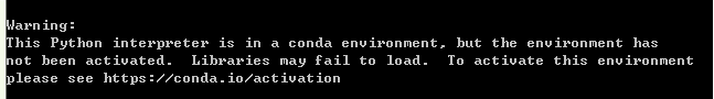 安装anaconda后在cmd中执行python，警告：This Python interpreter is in a conda environment, but the ...