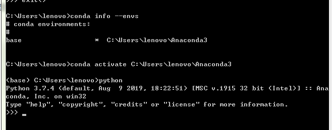 安装anaconda后在cmd中执行python，警告：This Python interpreter is in a conda environment, but the ...