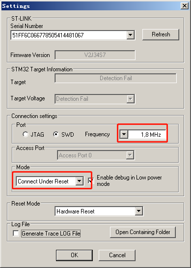 STM32第一坑：ST-LINK无法连接MCU_can not connect to target! please select ...