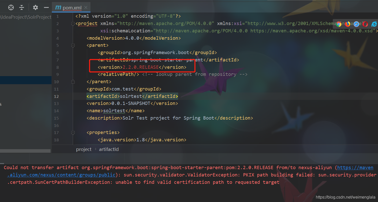 创建springboot项目出现的问题 Could Not Transfer Artifact Org Springframework