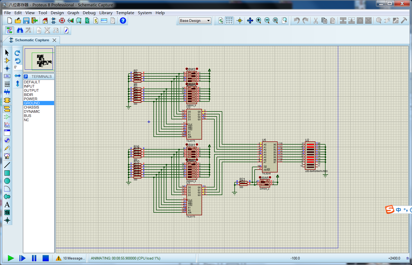 proteus 06 八位寄存器（proteus仿真 芯片构建计算机）_protues 搭建8位计算机-CSDN博客