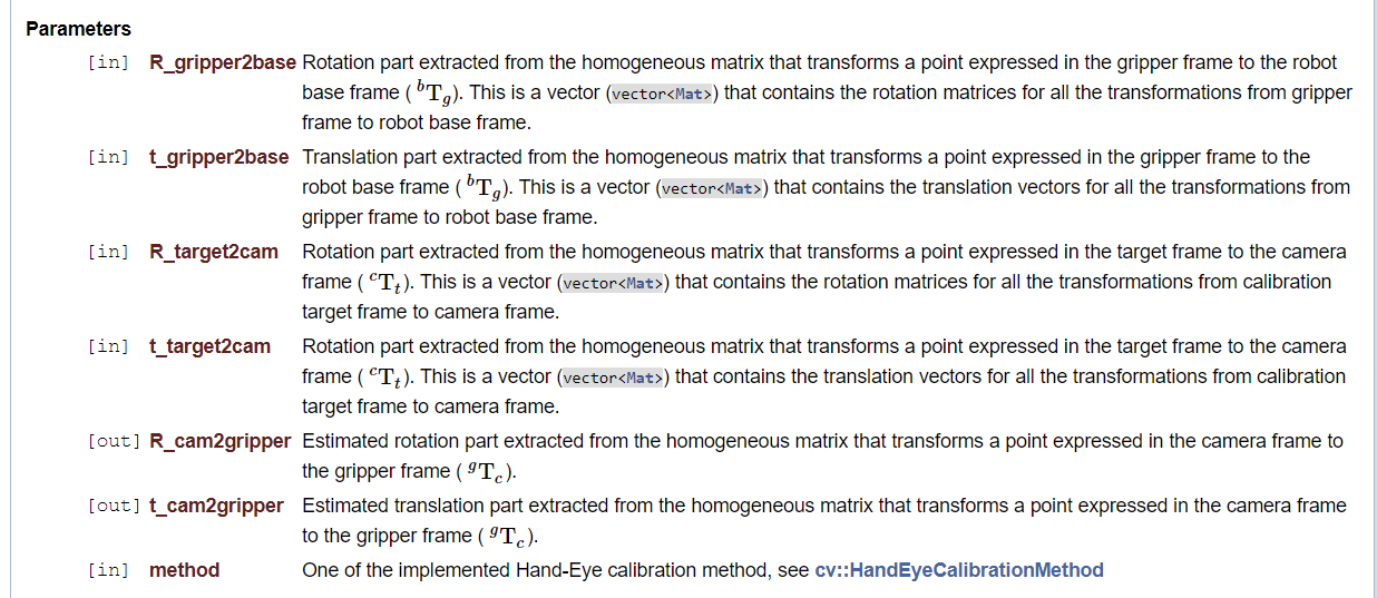 OpenCV hand-eye calibration (calibrateHandeye()) - Programmer Sought