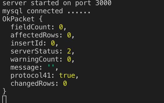 Node连接MySql 创建数据库和表_server started on port 3000-CSDN博客
