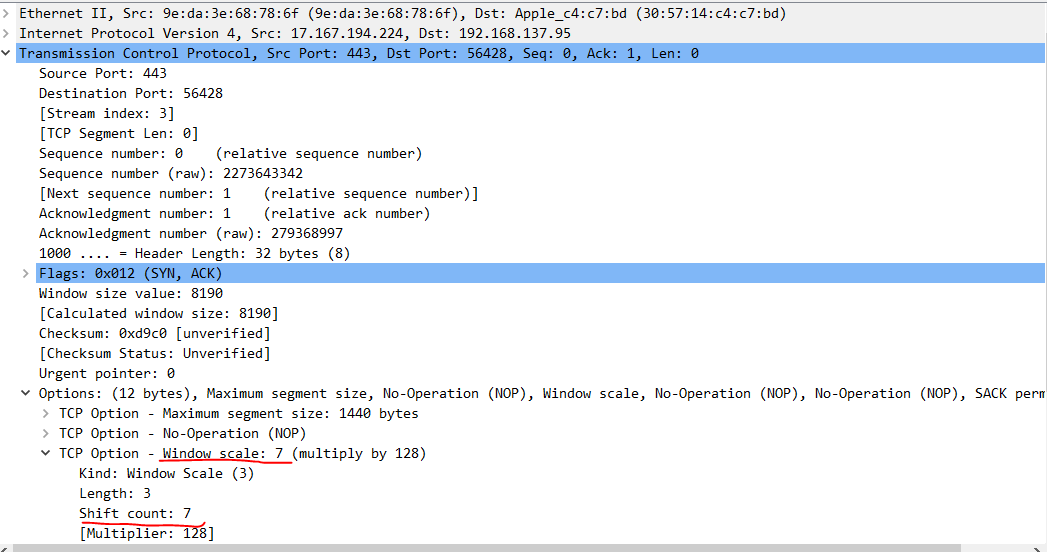 使用wireshark抓包分析 TCP handshake 中 window scale 参数_windows scale-CSDN博客