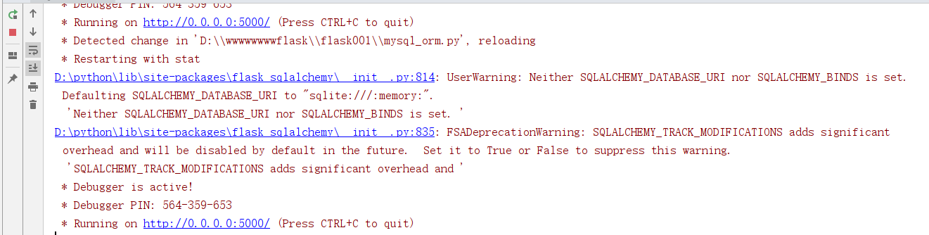 UserWarning: Neither SQLALCHEMY_DATABASE_URI nor SQLALCHEMY_BINDS is set. Defaulting SQLALCHEMY ...