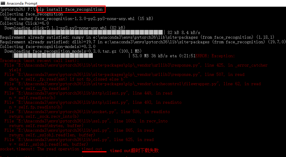 Installation face_recognition (ModuleNotFoundError: No module named ...