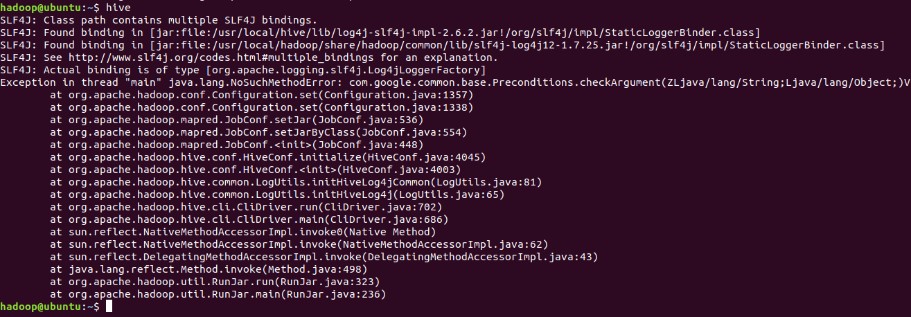 在ubuntu上安装hive启动之后出现错误及解决方法_ubuntu启动hive失败报很多at-CSDN博客