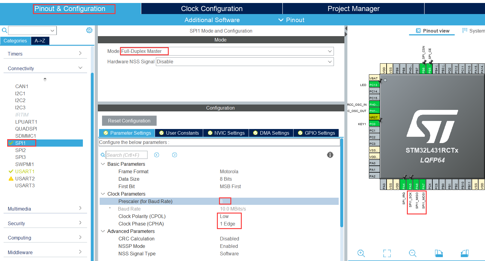 基于 STM32L431 + NRF24L01 收发案例（硬件SPI通讯）_stm32l431 例程-CSDN博客