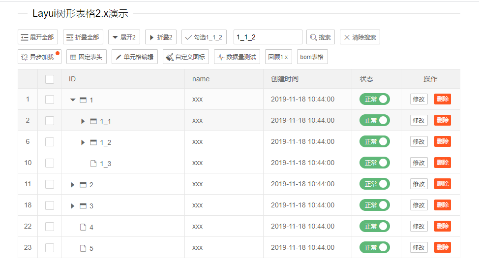 Layui(十三) Layui treeTable的表格嵌套树形数据+时间控件与layer控件互斥_layui树形表格多级表头-CSDN博客