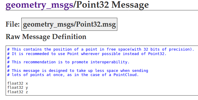 ROS:geometry_msgs中 Point32 , Point ，PointStamped 的定义和转换_ros point32-CSDN博客