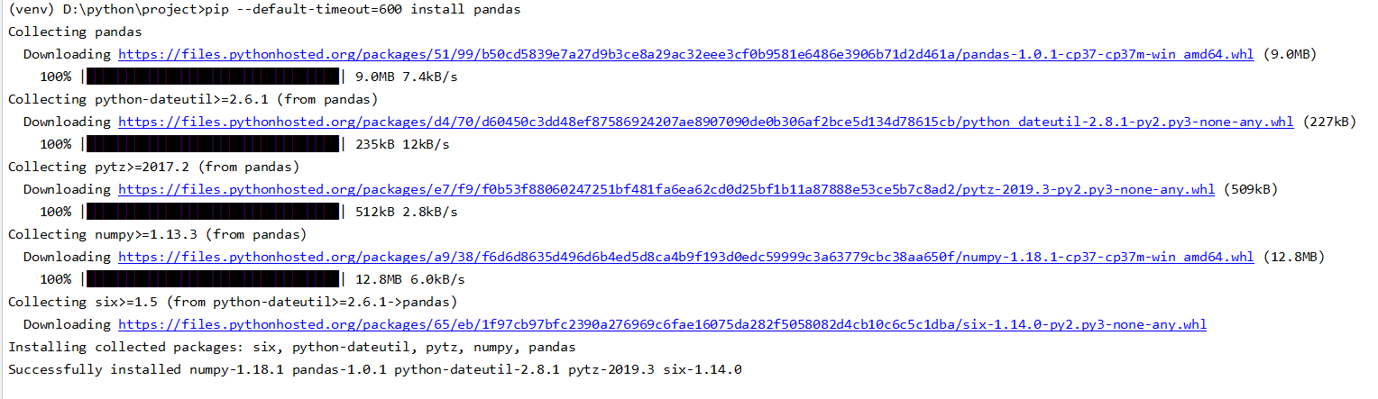 pip._vendor.urllib3.exceptions.ReadTimeoutError: HTTPSConnectionPool(host='files.pythonhosted ...