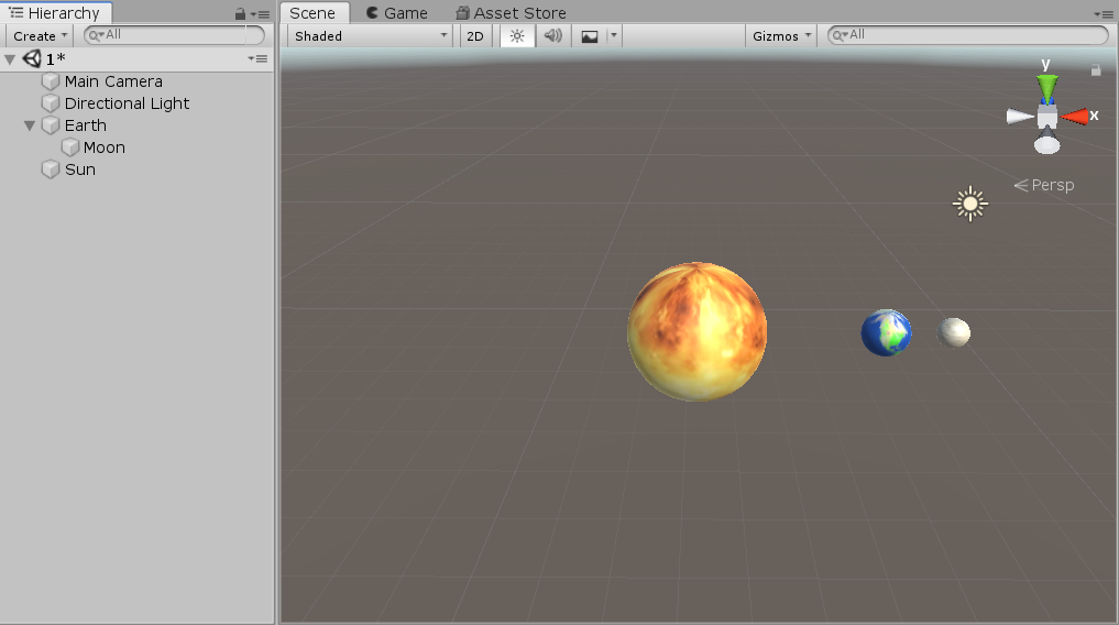 Unity学生作业：太阳地球月亮自转和公转_月球照着地球公转的代码unity-CSDN博客